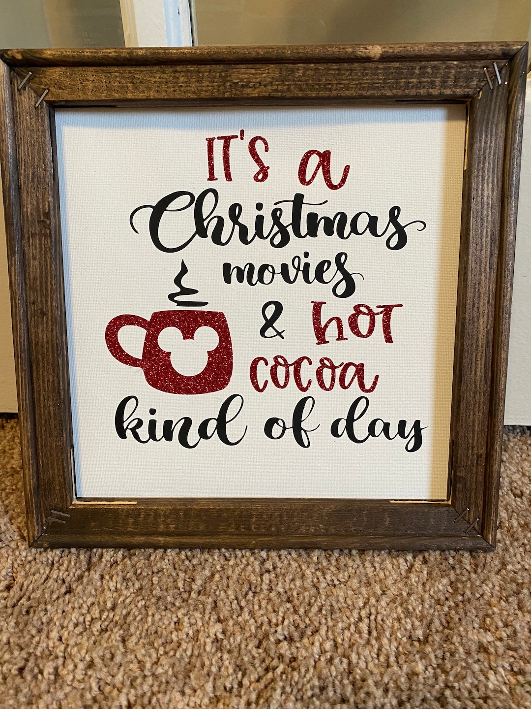 Disney Christmas Sign, Mickey Mouse Christmas Sign, Christmas Wall ...