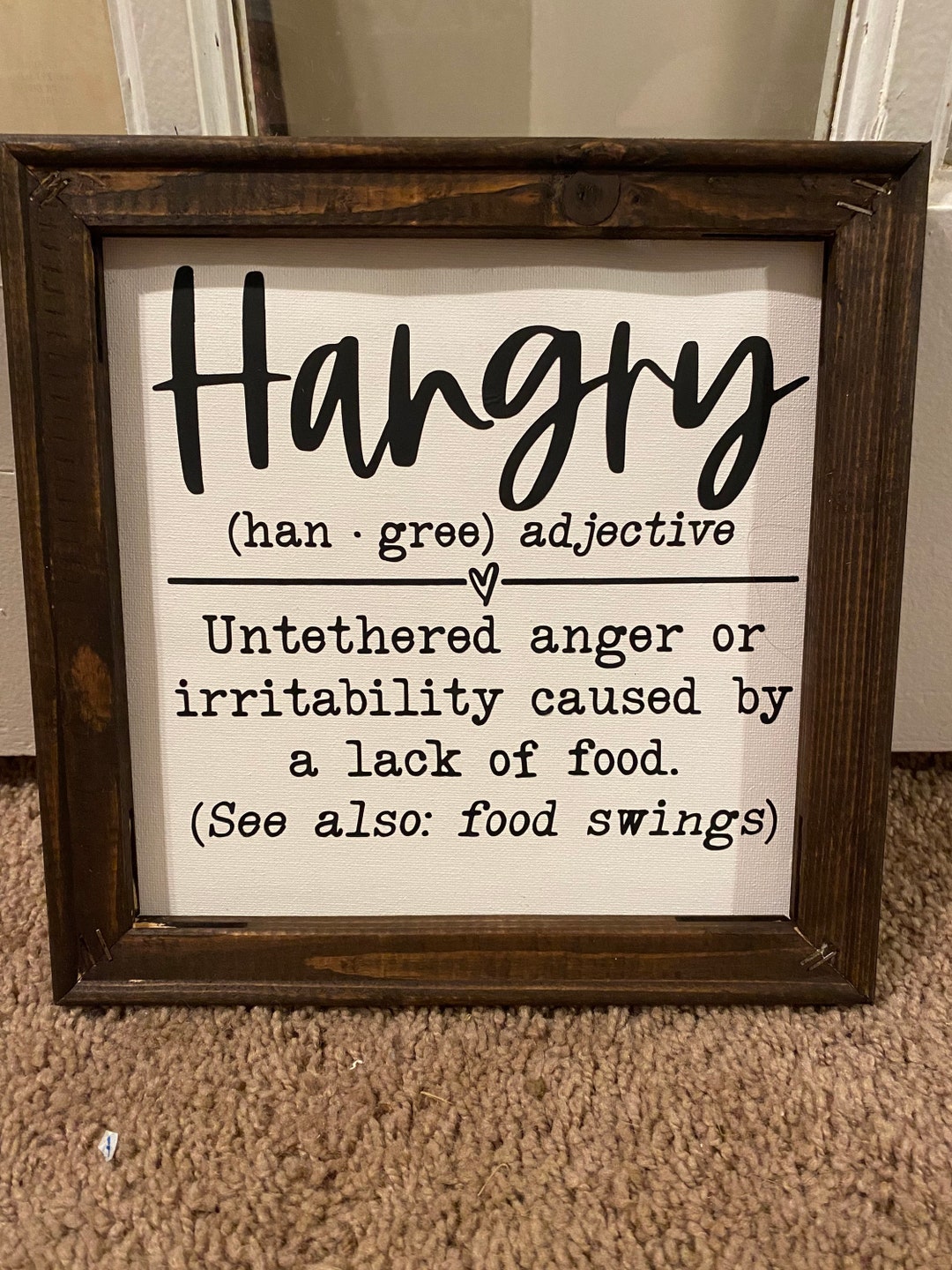 Kitchen Signs, Gifts for New Home Owners, Kitchen Decor, Hangry Sign ...