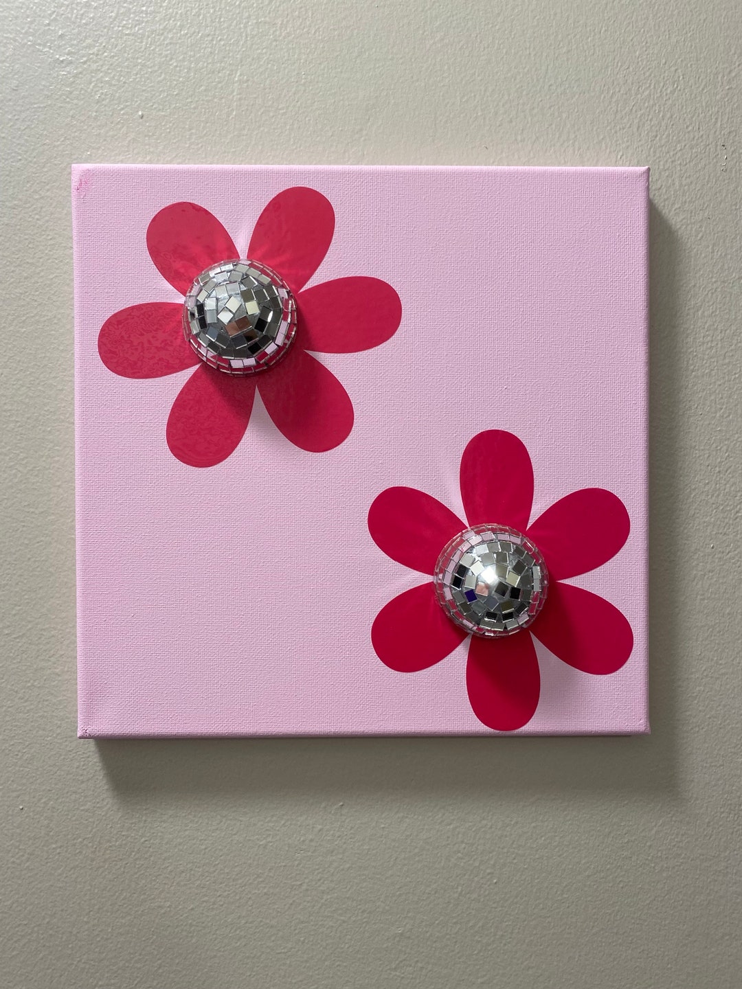 Disco Ball Decor, Disco Ball Wall Art, Floral Wall Art, Daisy Art ...