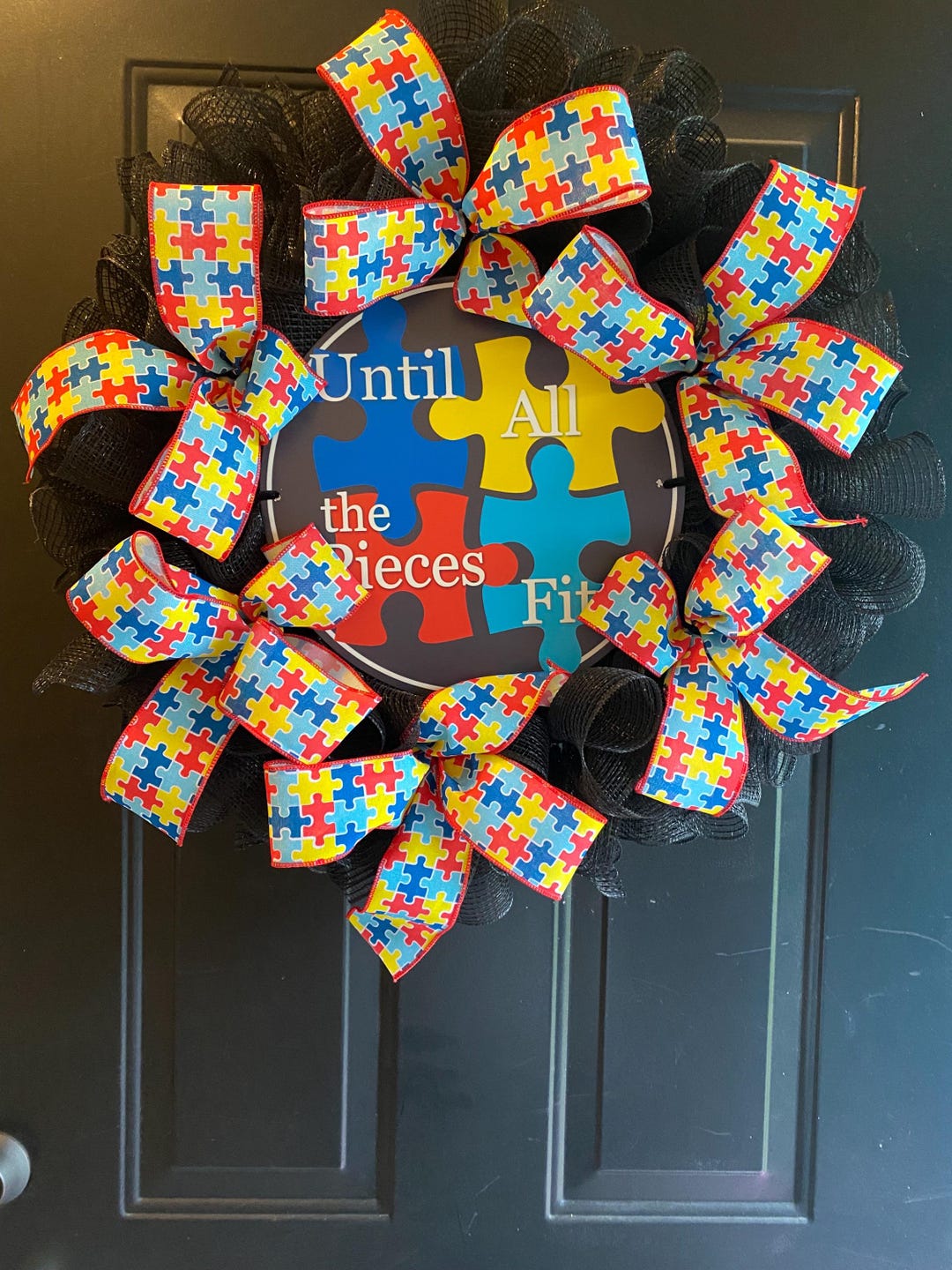 Autism Awareness Month, Autism Awareness Wreath, Puzzle Piece Wreath ...