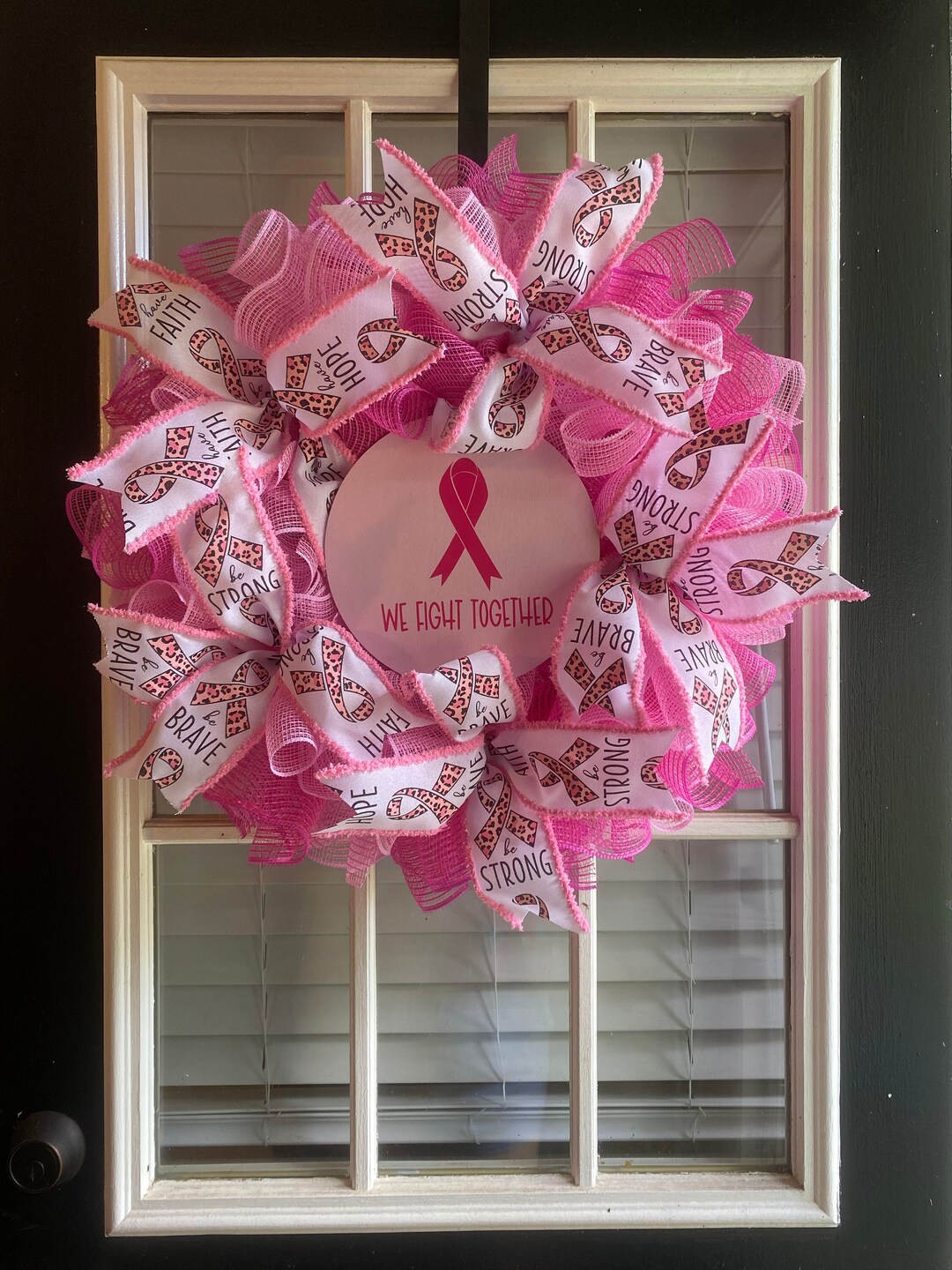 Breast Cancer Awareness Wreath, Breast Cancer Wreath, Pink Fall Wreath ...