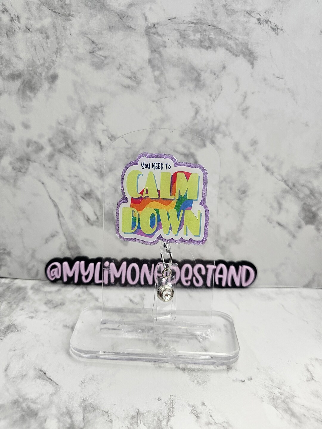 You Need to Calm Down Badge Holder - Etsy