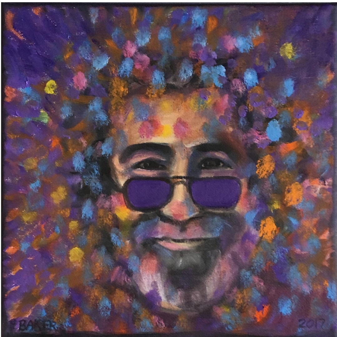 Jerry Garcia of the Grateful Dead in "purple Haze" on Canvas - 12x12 ...