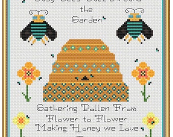 Bee Joyful Counted Cross Stitch Pattern by Imaginating - Etsy