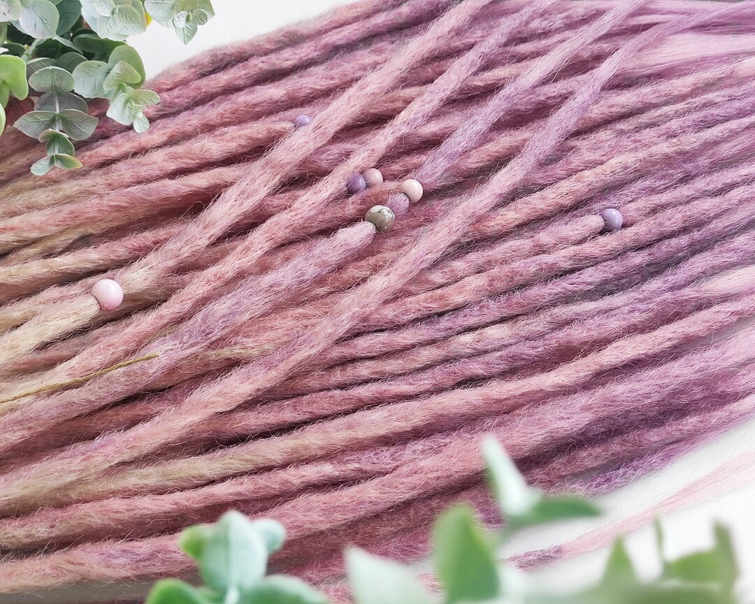 Blond Pink Lilac Set of Natural Look Synthetic Double Ended Dreads ...