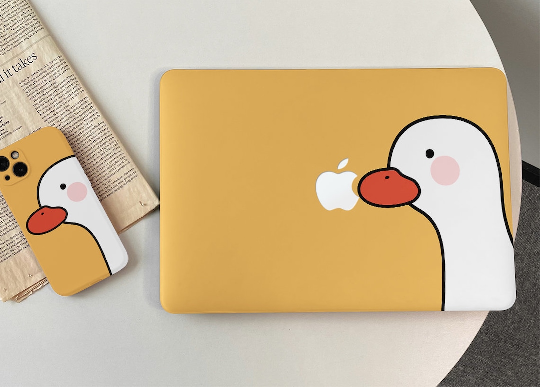 Cartoon Duck Yellow MacBook Shell Case Cover for New MacBook Pro 13 14 ...
