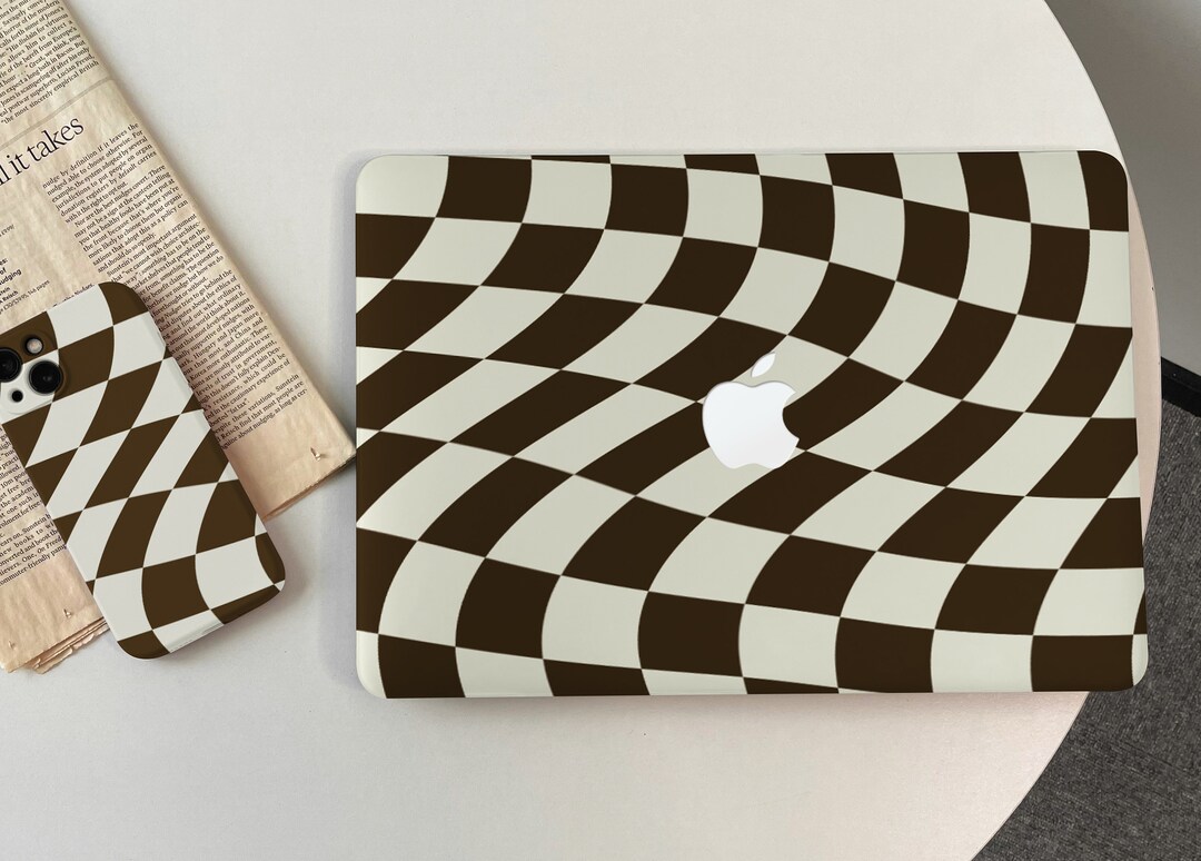 Brown Checkerboard Hard Case for MacBook Air 11/13 New Pro 13/14/15/16 ...