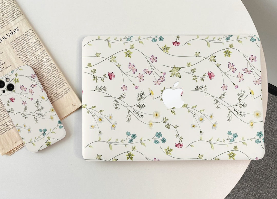Retro Pretty Floral MacBook Shell Case Cover for New MacBook Pro 13 14 ...