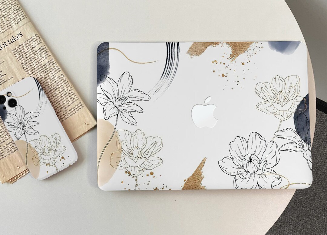 Elegant Flower Art Lines MacBook Shell Cover for MacBook Pro 13 14 16 ...