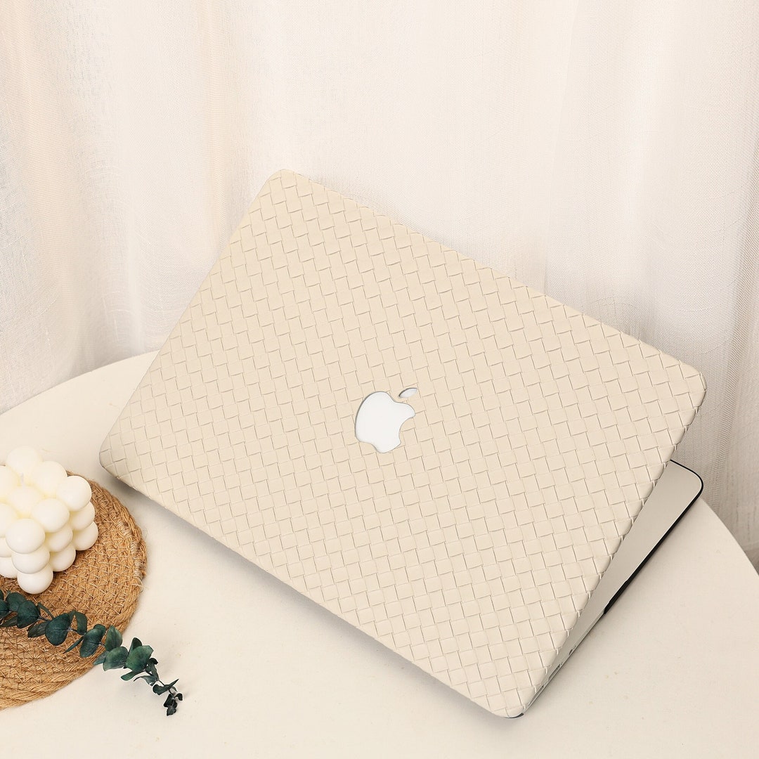 Elegance Beige Weave Leather Texture MacBook Case Cover for New MacBook ...