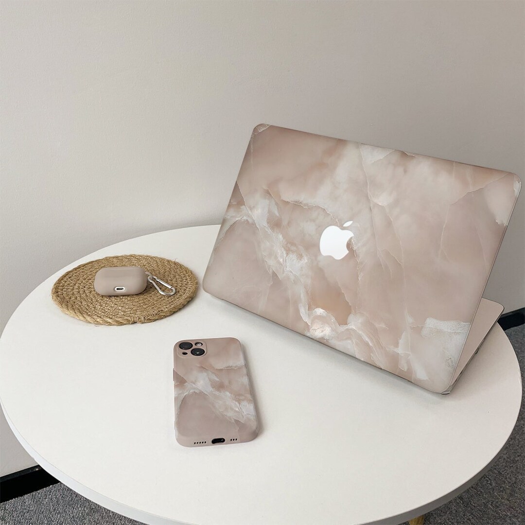 Pink Elegant Marble MacBook Shell Case Cover for New MacBook Pro 13 14 ...