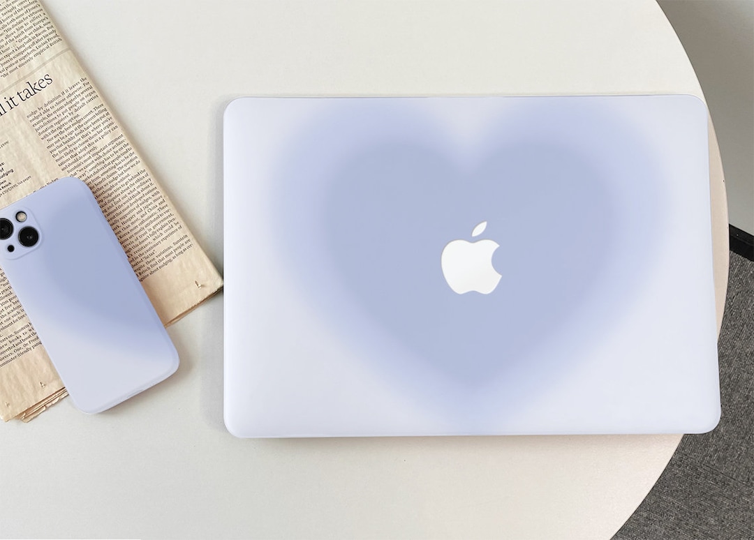 Cute Purple Heart MacBook Shell Case Cover for New MacBook Pro 14 M1 M2 ...
