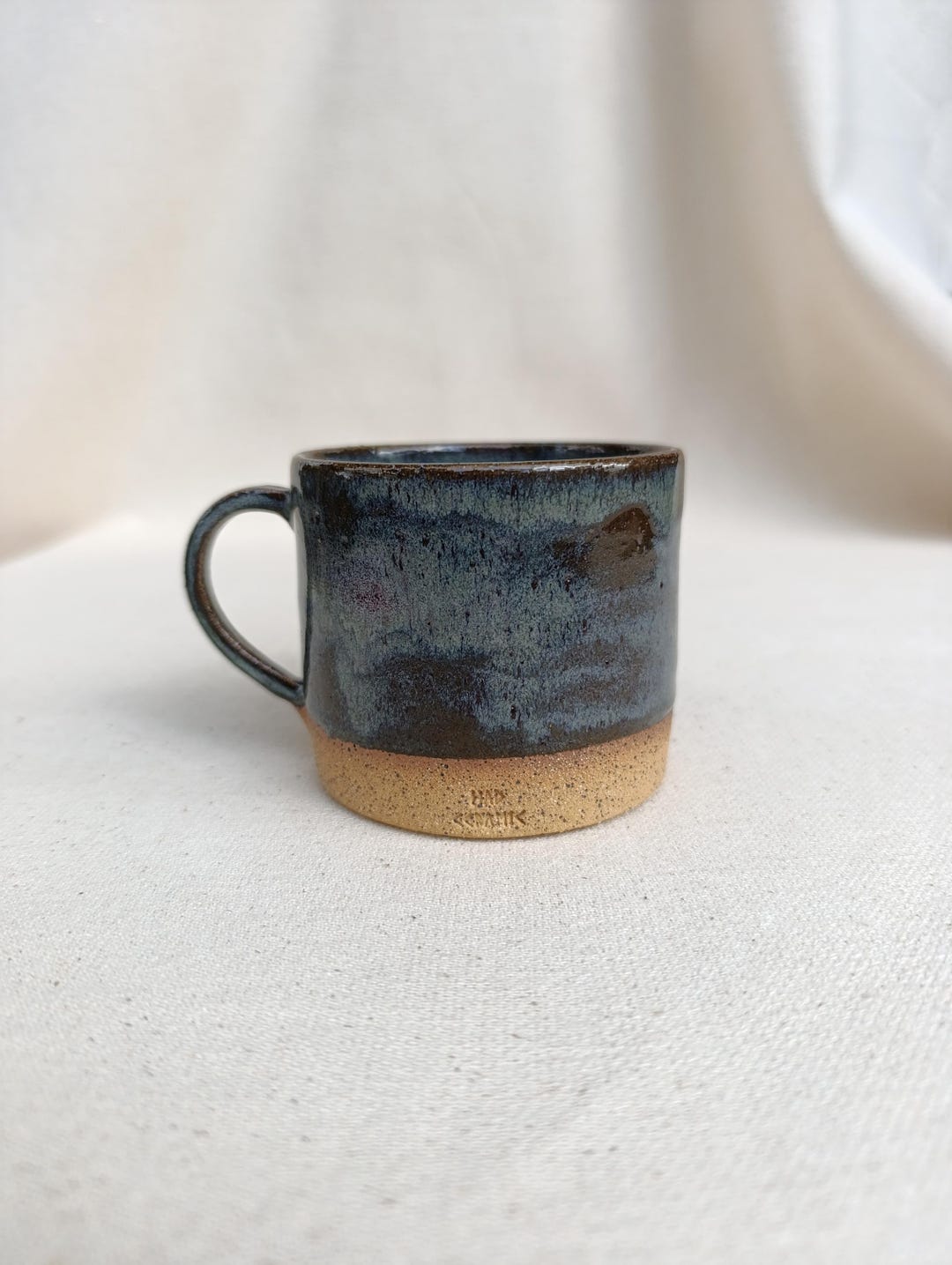 Handmade Blue Ceramic Mug | Deep Blue Pottery Cup | Unique Coffee & Tea ...
