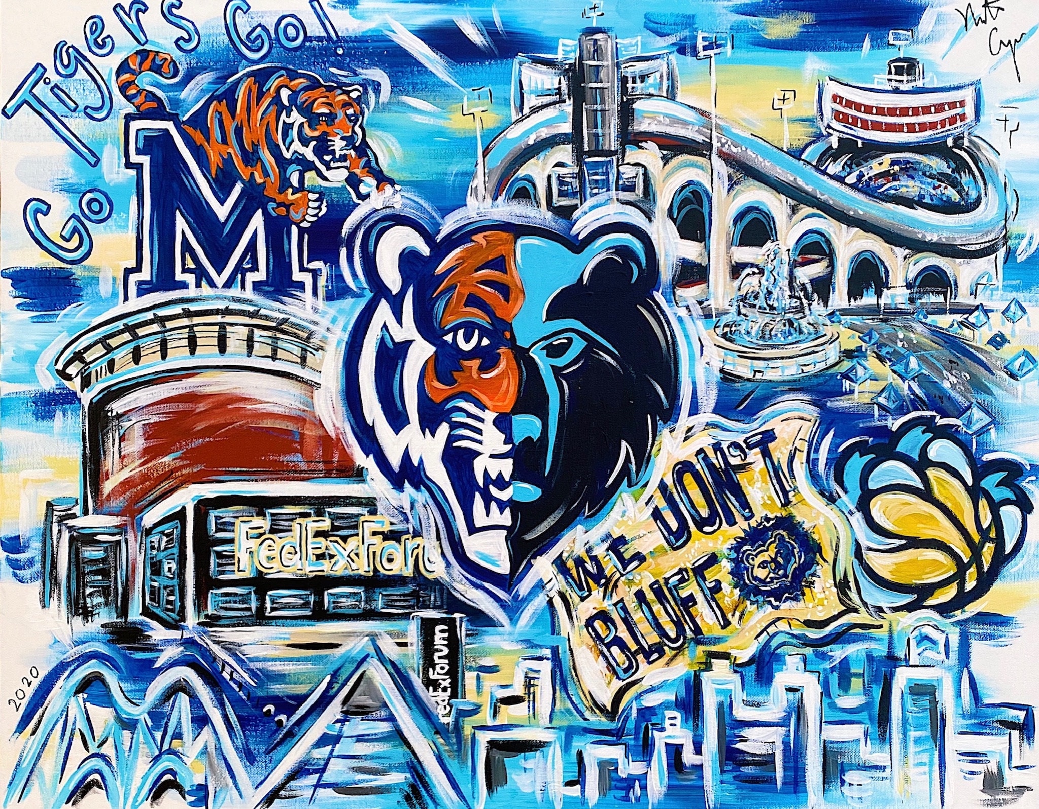 Memphis Sports Grizzlies/tigers Fine Art Luster Print - Etsy