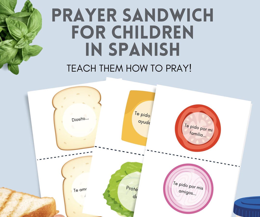 Prayer Sandwich for Kids in Spanish Bible Lesson Activity for Children ...