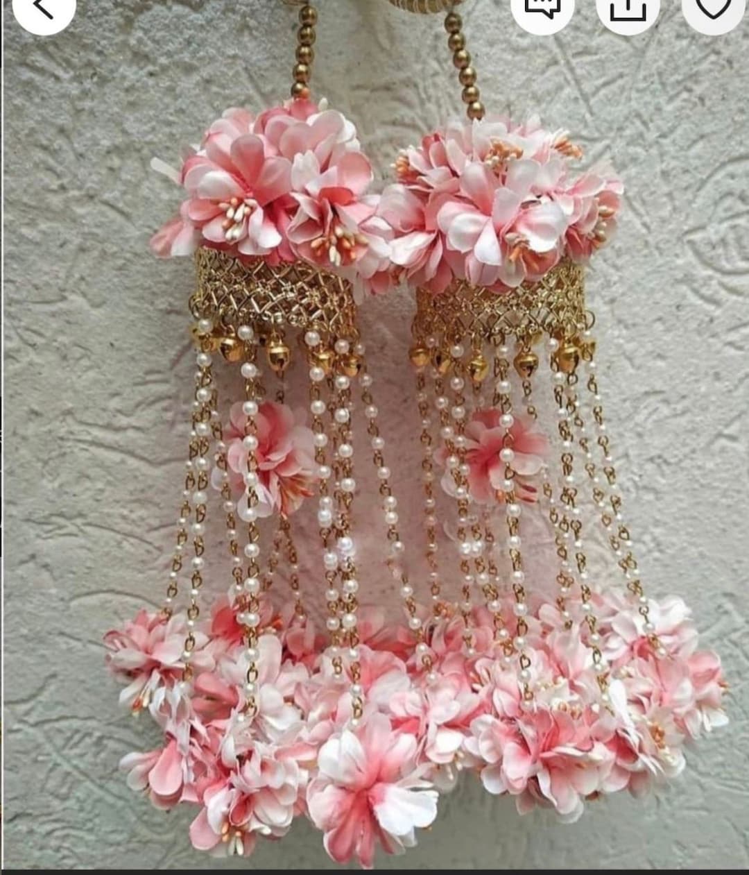 Peach Color Flower Kalira for Bridal Wedding Jewelry Bridal Jewel ...