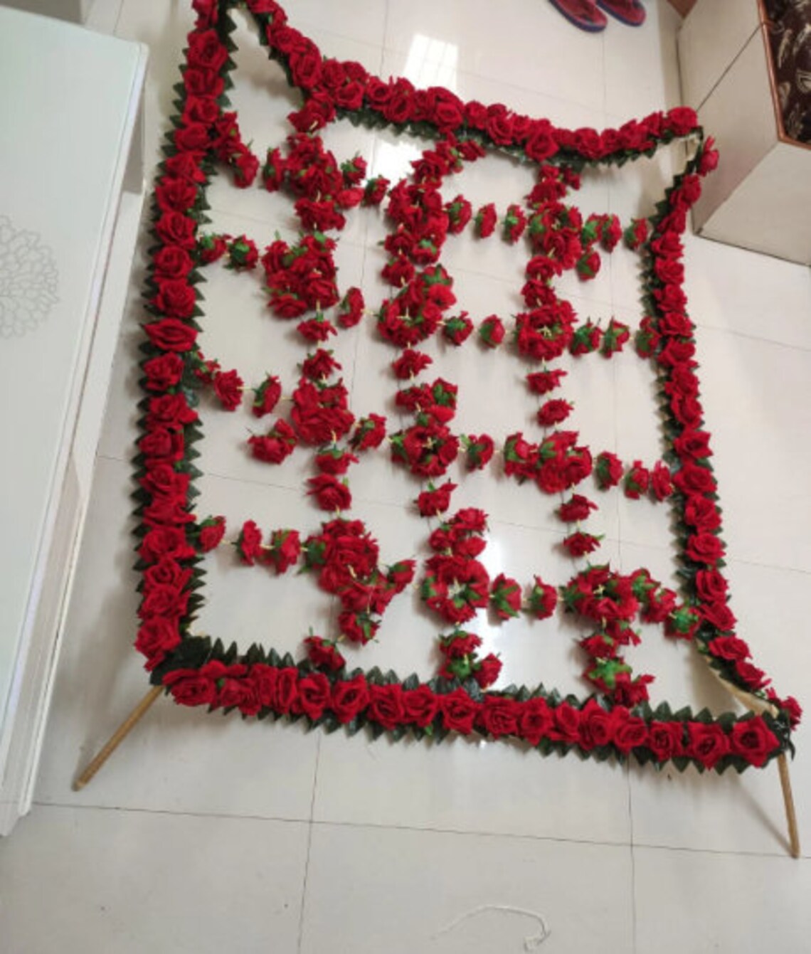 Red Flower Bridal Chaadar: Indian Wedding Entry (60x40) - Etsy