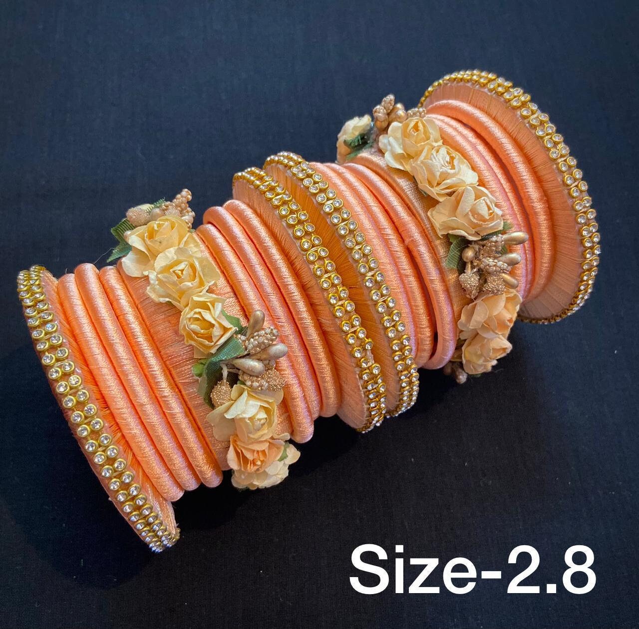 Handmade Bangles Lovely Color Beautiful Set for Bridal Silk | Etsy