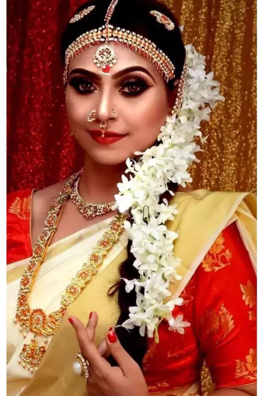 Wedding Gajra, Scrunchie Gajra Bracelet, Hand Gajra, Indian Wedding ...