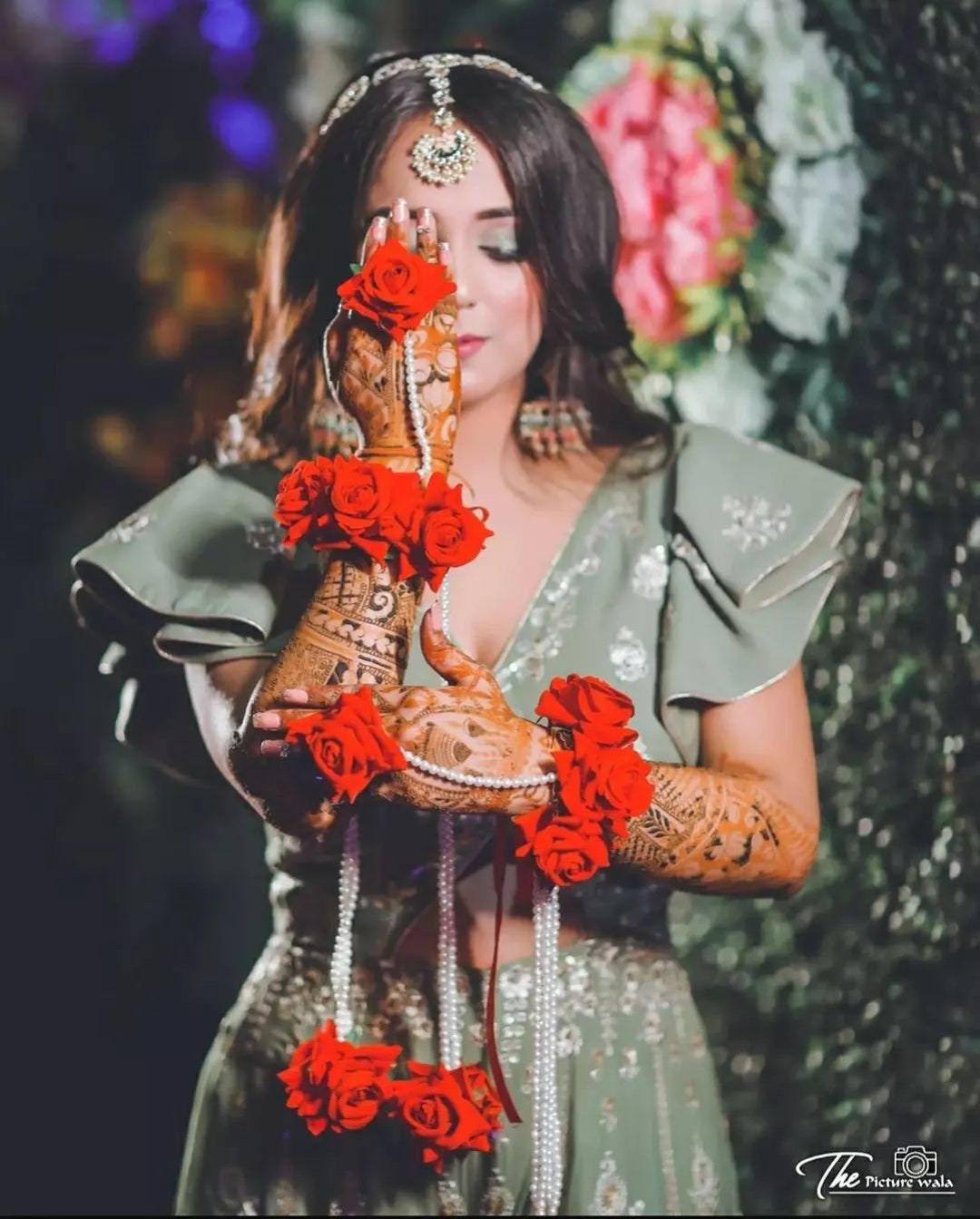 Red Color Flower Kalira Kaleera for Bridal Handmade Flower Jewelry ...