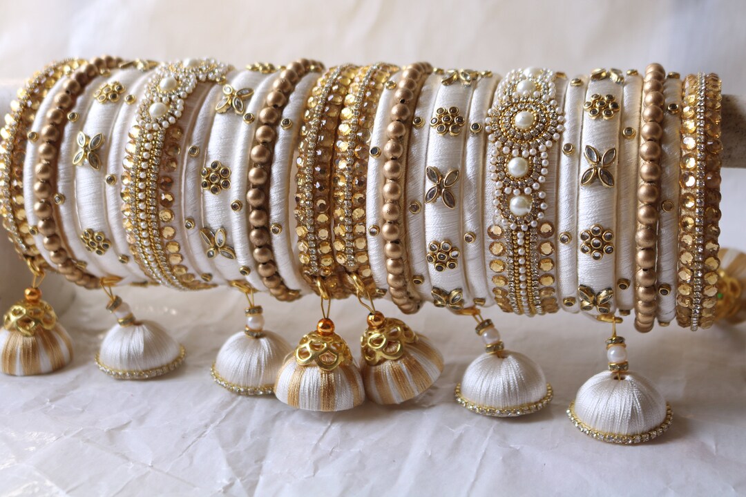Royal Look Indian Bridal Handmade Jewelry White and Golden Color ...