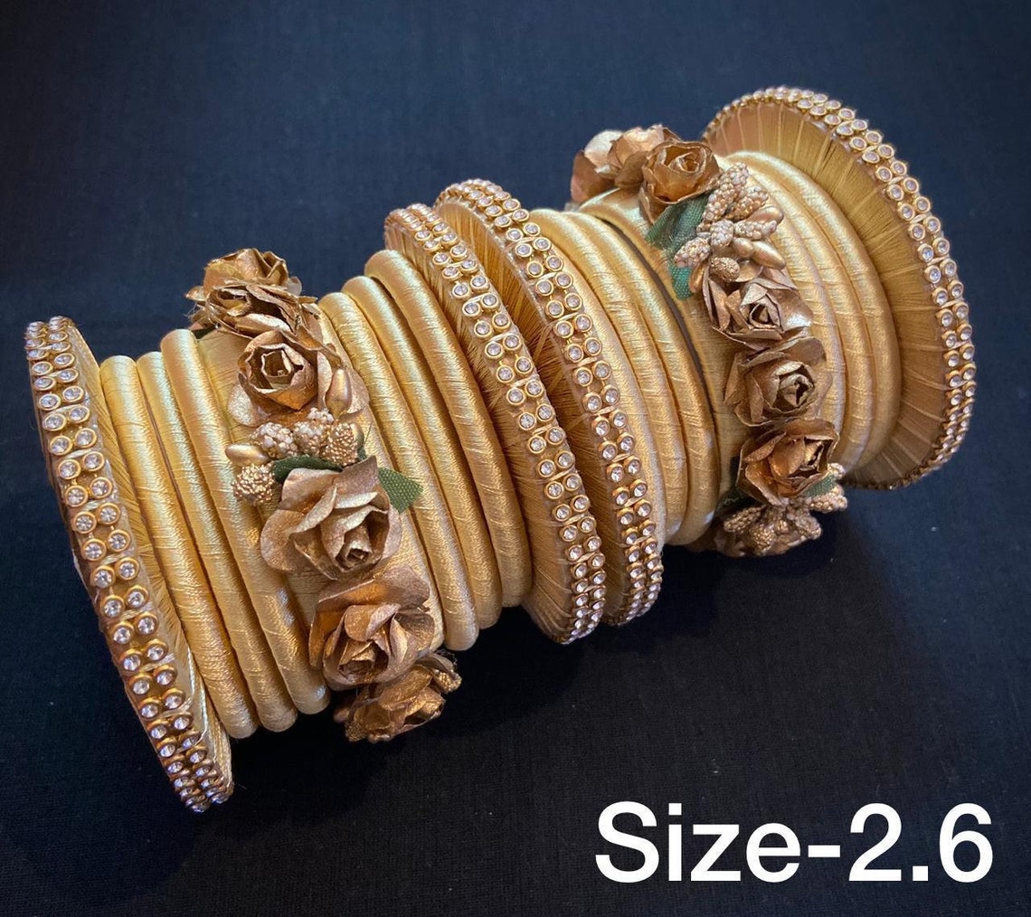 Handmade Bangles Lovely Color Beautiful Set for Bridal Silk | Etsy