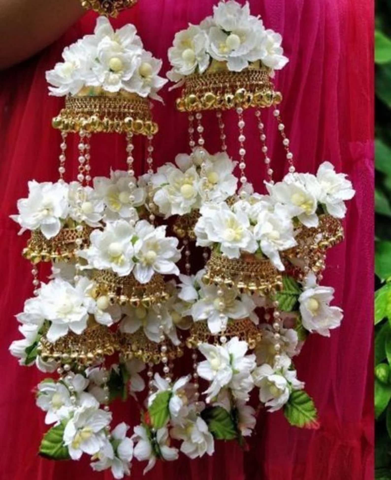 White Color Flower Kalira Kaleera for Bridal Handmade Flower Jewelry ...