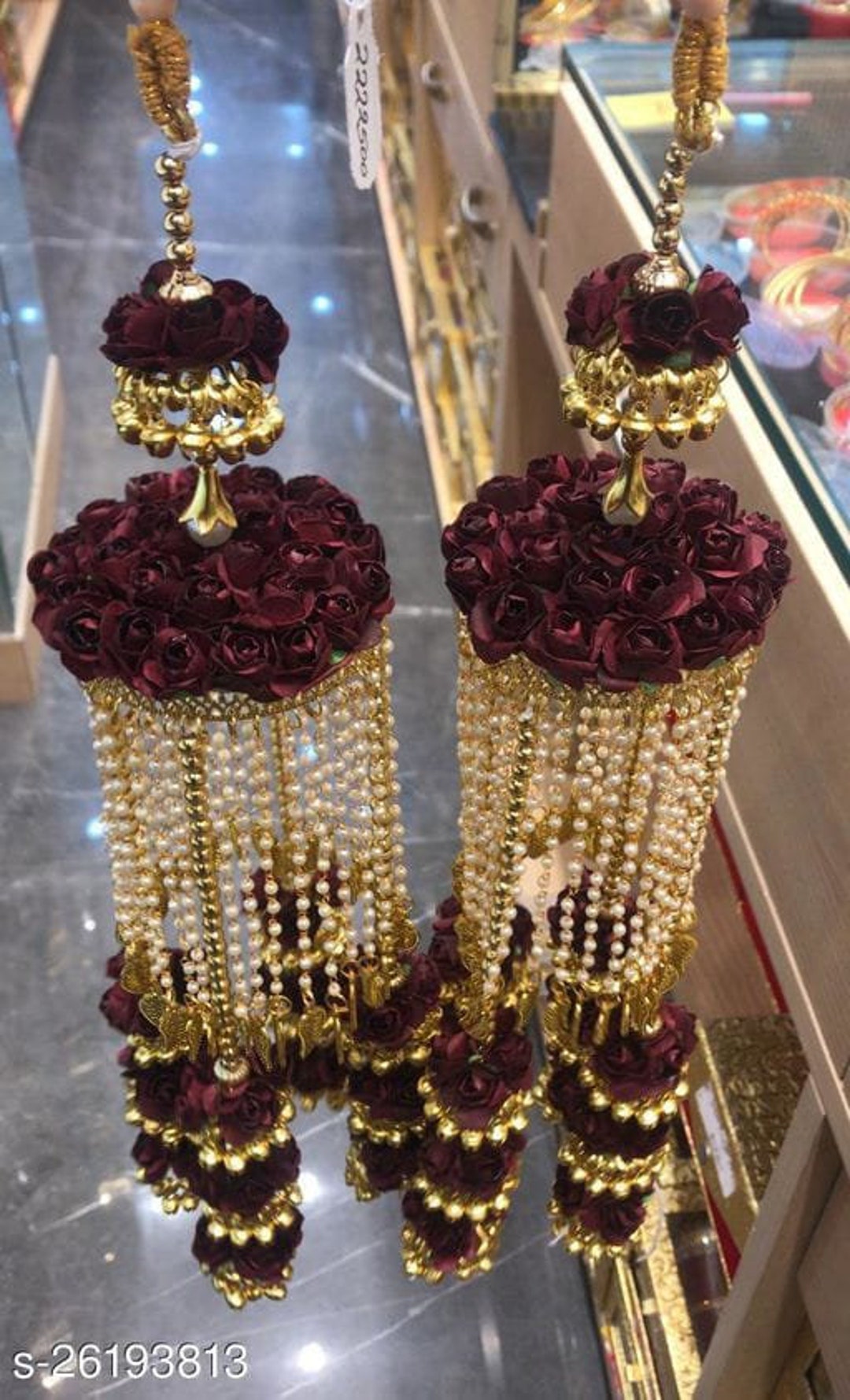 Wine Color Flower Kalira Kaleera Bridal Handmade Flower Jewelry Kaleera ...