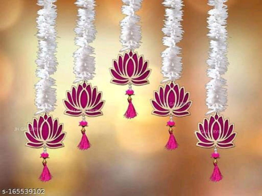 Pink Lotus Marigold Flower Garland: Indian Wedding Decor (20-25") - Etsy