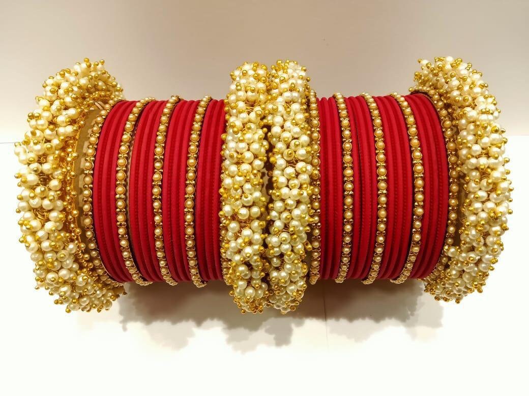 Rani Pink Color Indian Bridal Bangles Jewelry Velvet Bridesmaids Gift ...