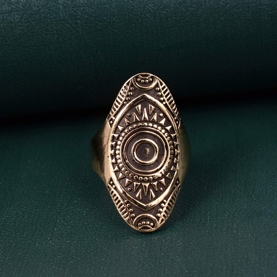 Mandala Ring Sacred Geometry Ring Boho Ring Wide Ring - Etsy