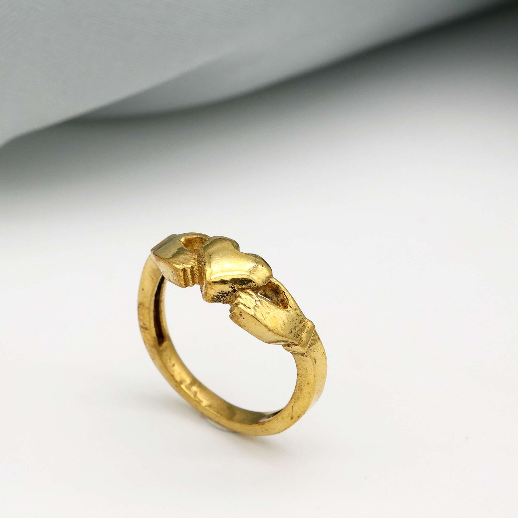 Gold Claddagh Ring: Tiny Celtic Irish Brass Ring - Etsy