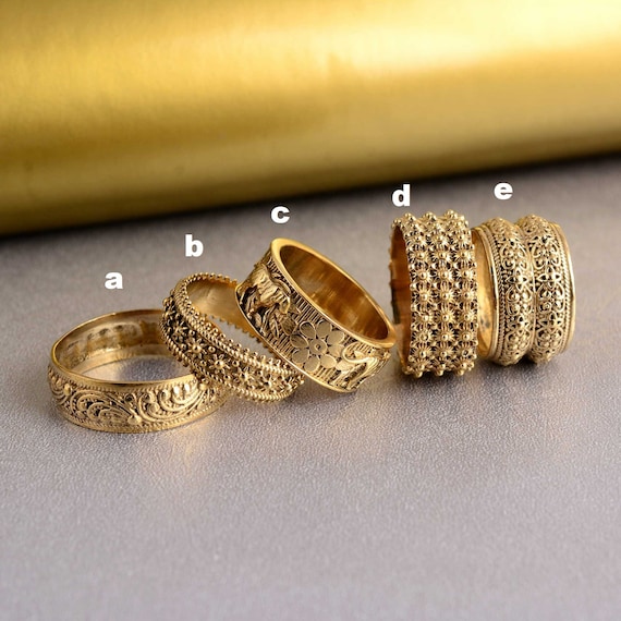 Gold Filled Ring Gold Ring Thick Gold Ring Gold Statement Ring Simple Gold Ring Statement Ring Thick Ring Wedding Band Gold Etsy