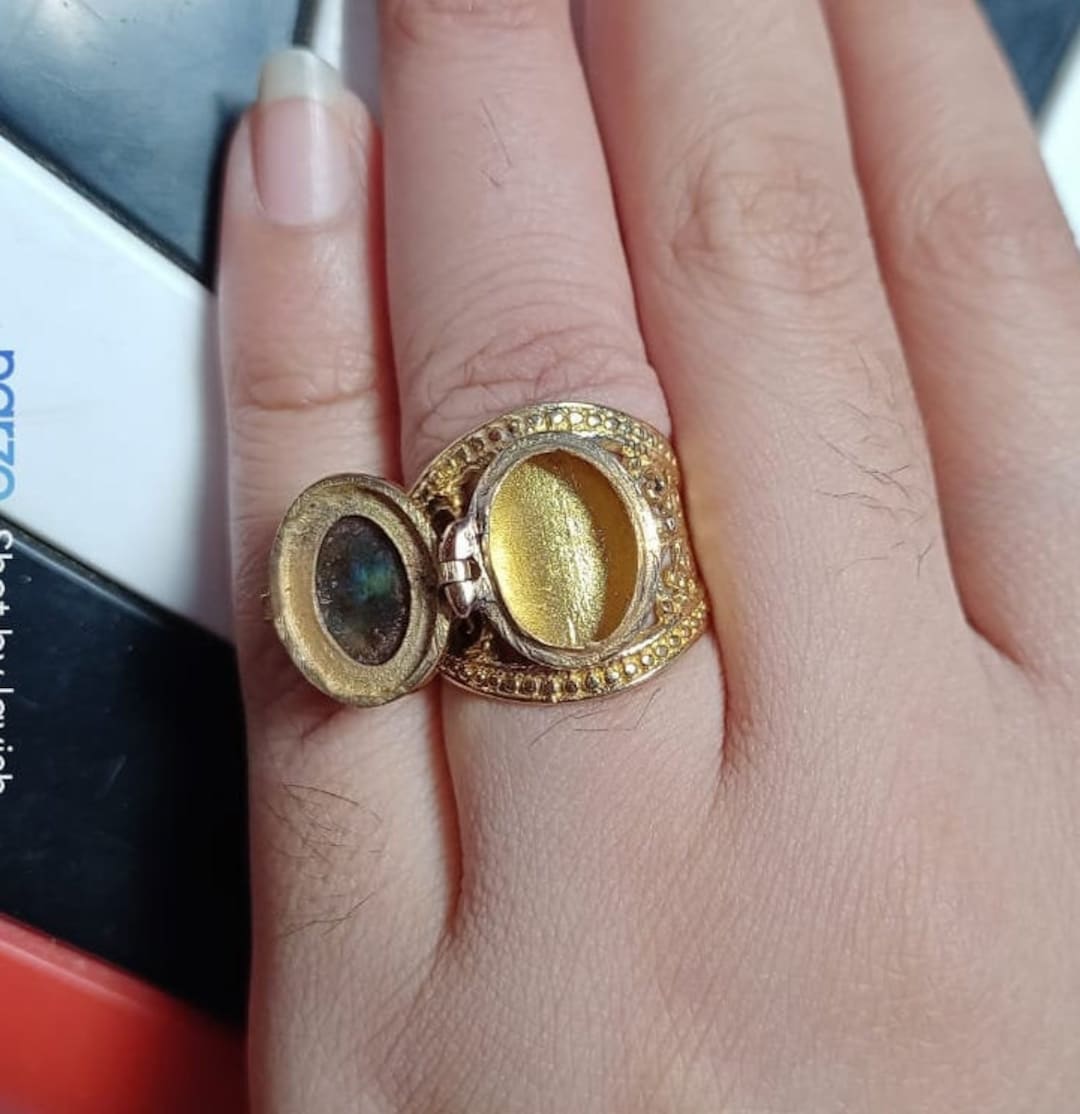 Celtic Poison Ring Pillbox Brass Ring Poison Jewelry - Etsy