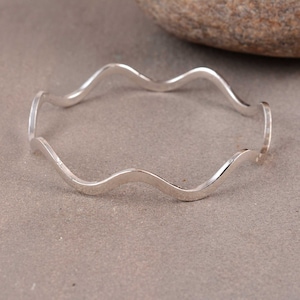 Wave Cuff Bangle Silver Ocean Beach Jewelry - Etsy