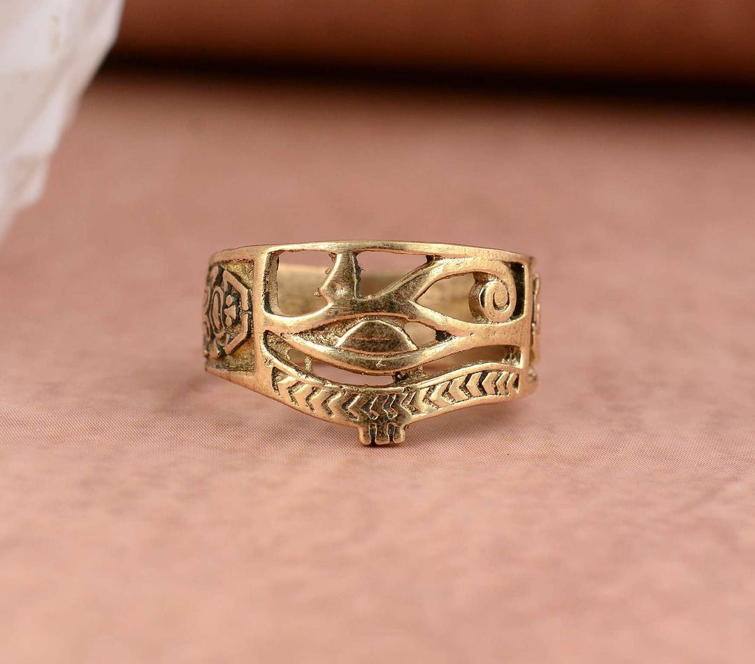 Gold Eye of Ra Ring, Eye of Horus Ring, Protection Ring, Mandala Ring ...