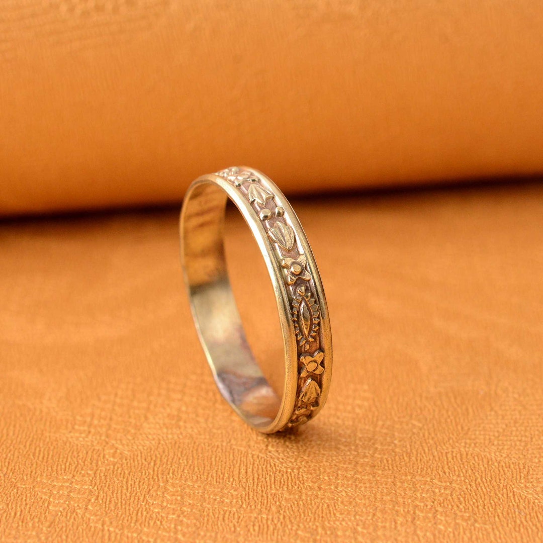 Brass Pattern Band Ring - Etsy