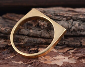 Brass Flat Top Ring - Etsy