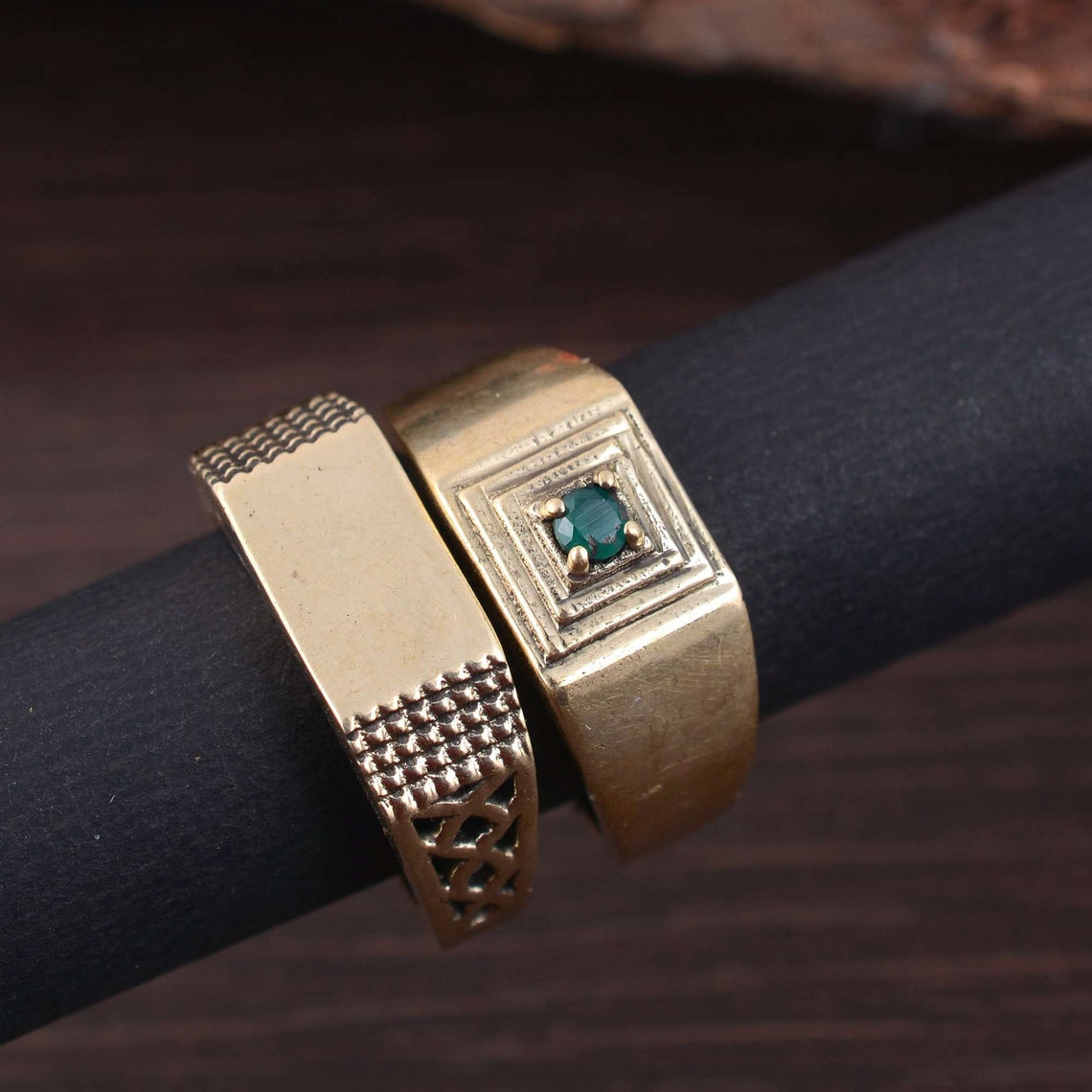 Square Signet Ring for Men & Women Stone Signet Ring Plain - Etsy