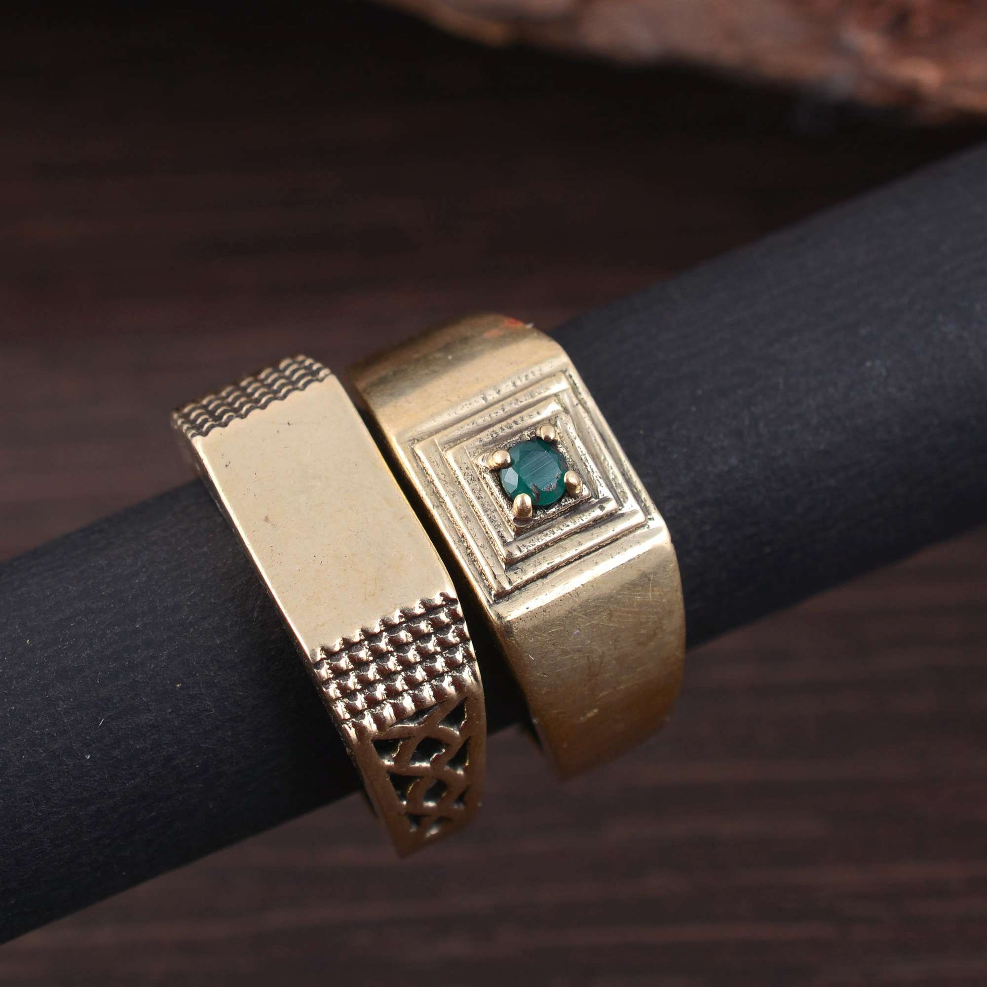 Square Signet Ring for Men & Women Stone Signet Ring Plain - Etsy