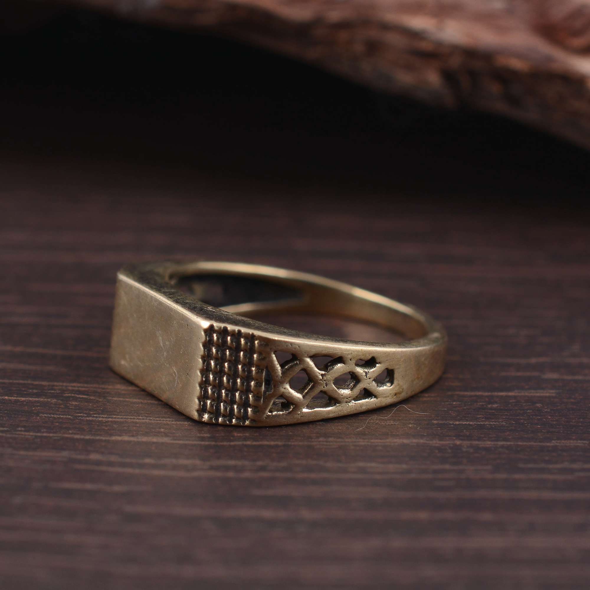 Square Signet Ring for Men & Women Stone Signet Ring Plain - Etsy