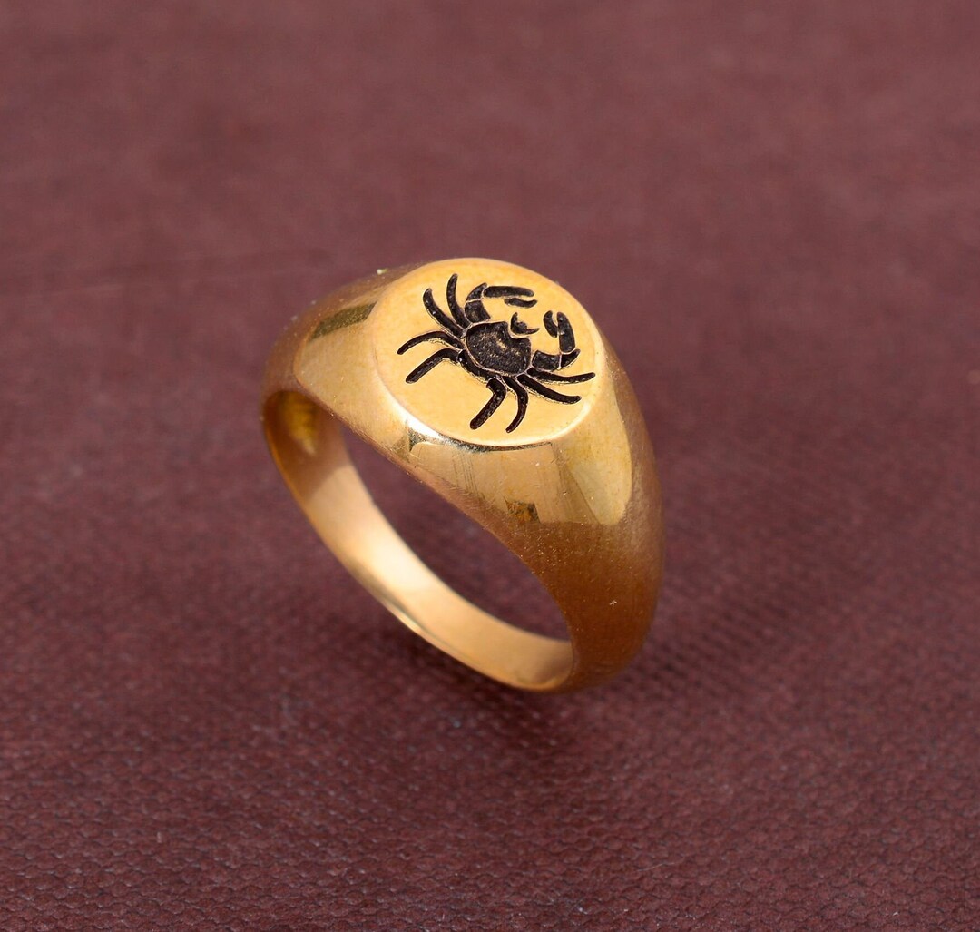 Zodiac Ring Zodiac Signet Ring Gold Signet Ring Astrology - Etsy