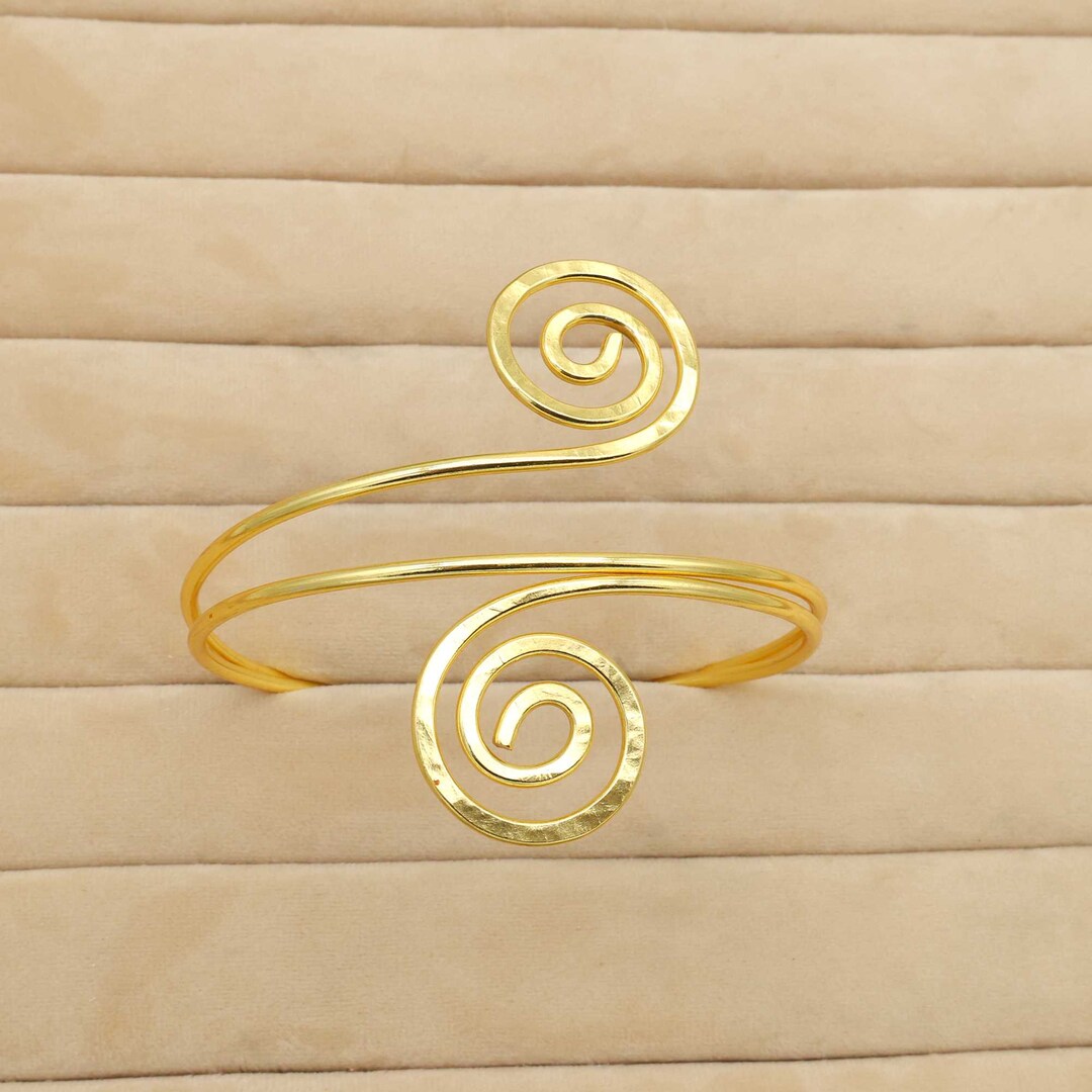 Gold Upper Arm Cuff, Gold Arm Band Made of Brass, Gift for Her - Etsy