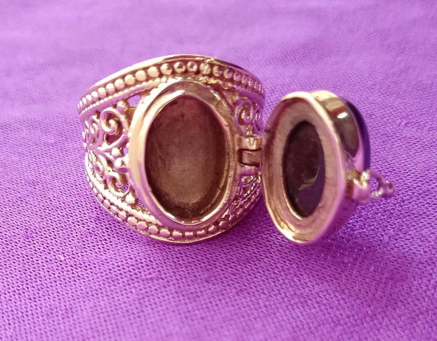 Obsidian Poison Box Ring Unique Ring Wedding Ring Box Ring | Etsy