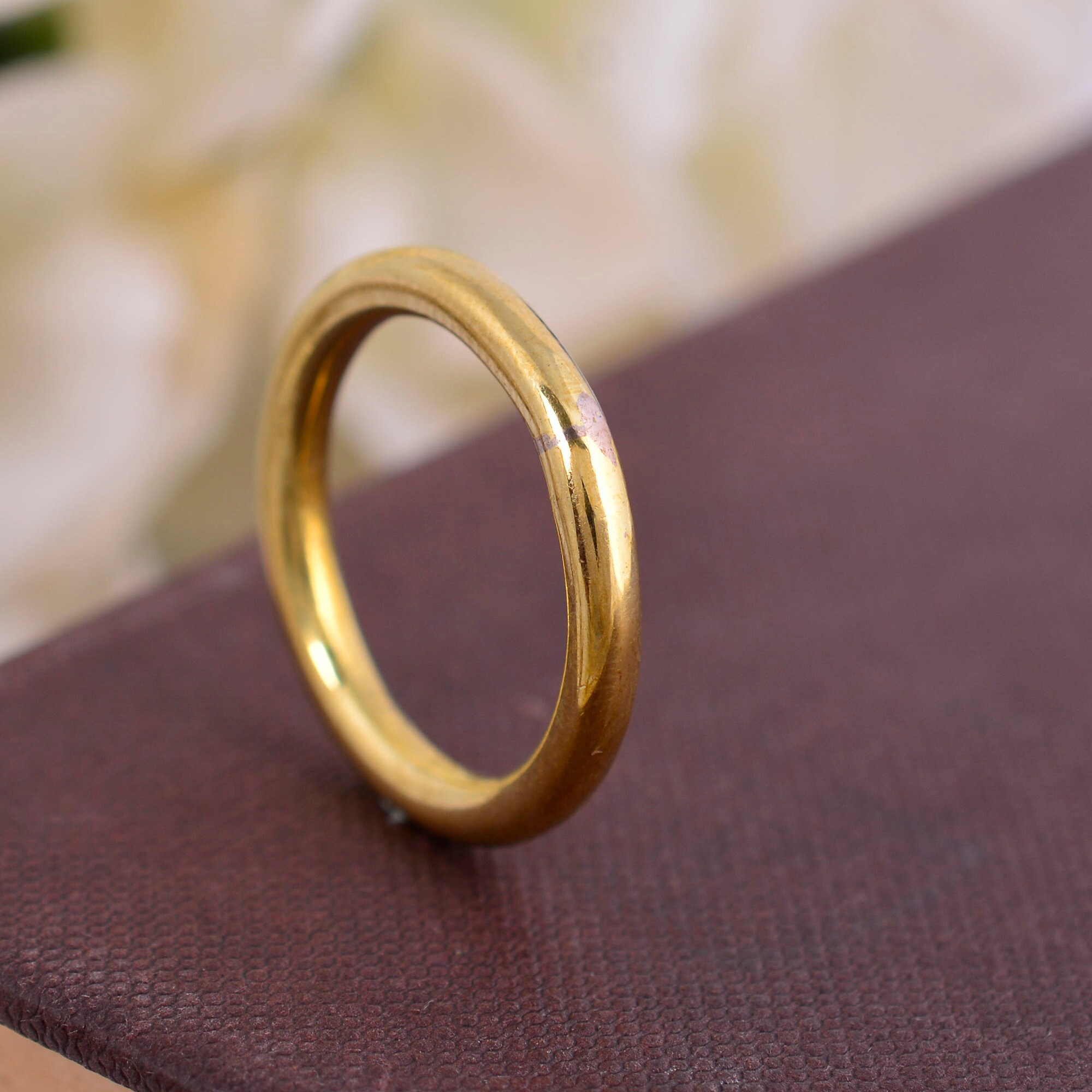 Band Full Round Ring Rounded Band 3 Mm Ring Brass Stacking - Etsy