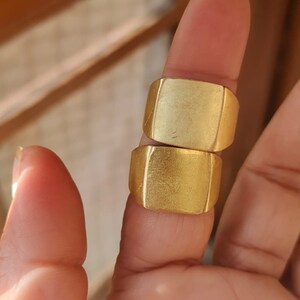 Square Signet Ring Gold Signet Ring Silver Signet Ring | Etsy