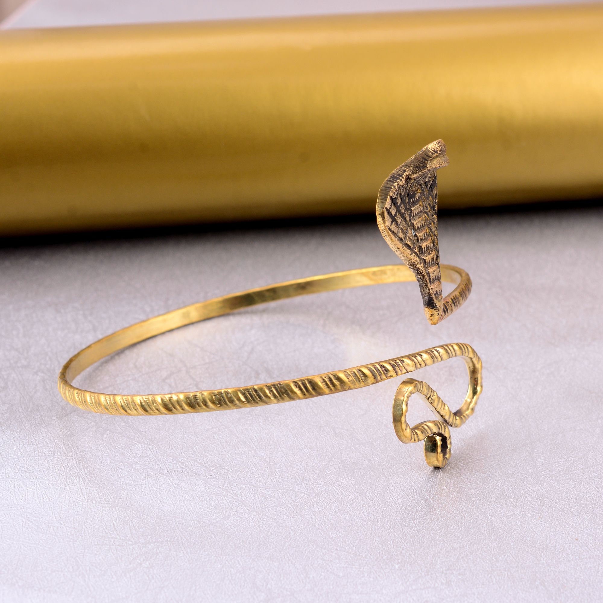 Handmade Brass Snake Armlet: Boho Serpent Arm Cuff - Etsy