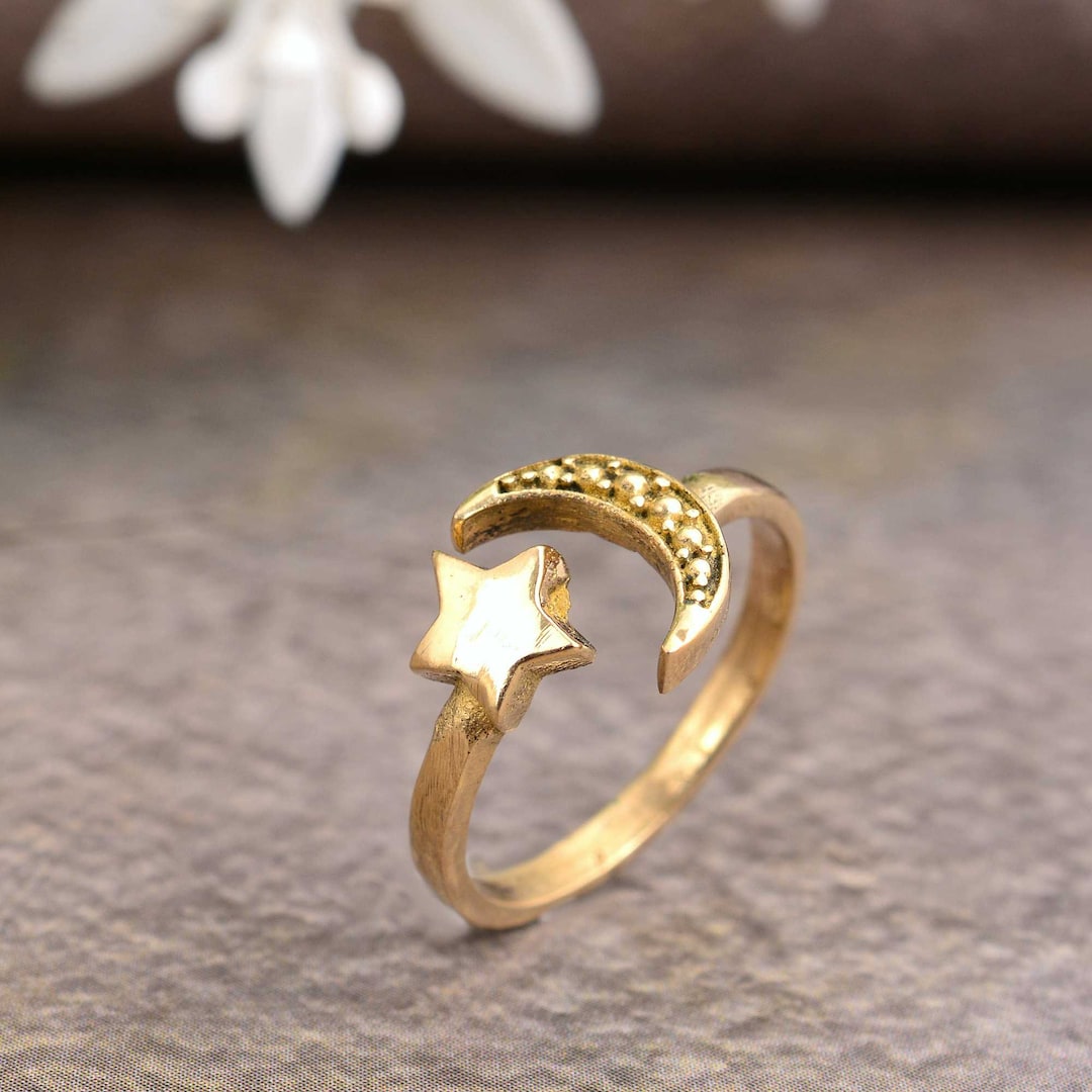 Moon & Star Rings for Women, Dainty Ring, Moon Star Ring, Minimalist ...