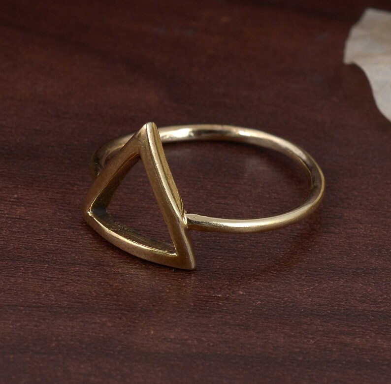 Triangle Ring Gold Brass Ring Triangle Shape Ring - Etsy