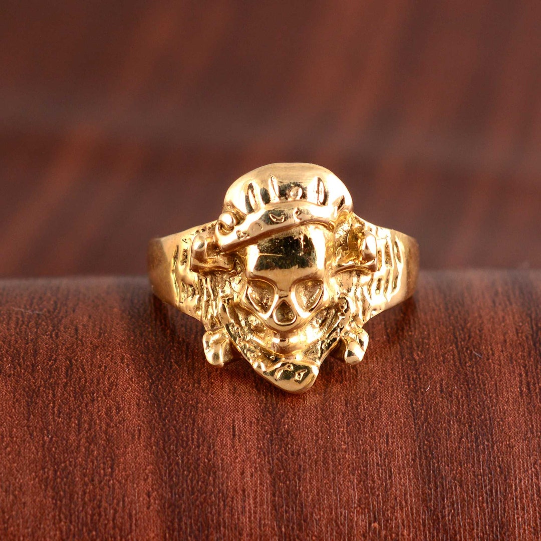 Pirate Skull Ring, Vintage Pirate Ring, Brass Ring, Pirate Jewelry, Punk Jewelry, Nautical Rings ...